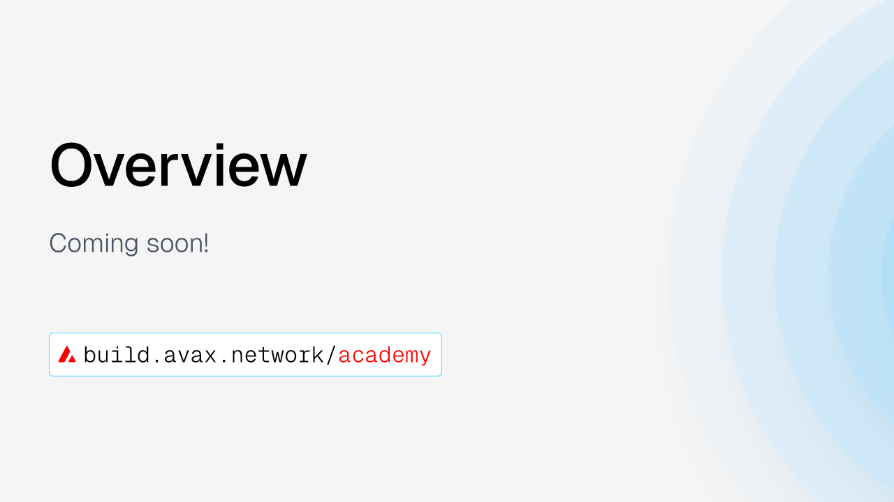 Overview | Avalanche Builder Hub