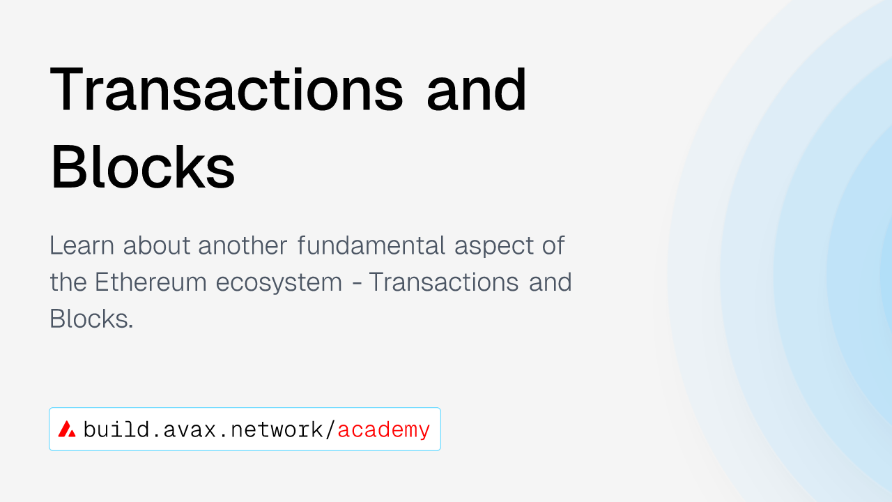 Transactions and Blocks | Avalanche Builder Hub